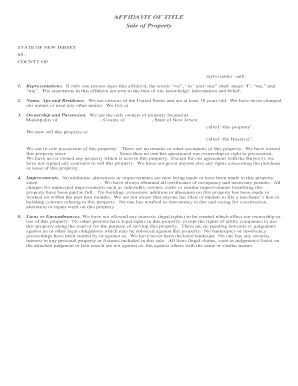 Fillable Online Affidavit of Title - Sale of Property - New Age Title ...