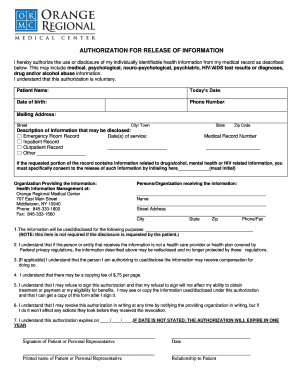 Fillable Online I hereby authorize the use or disclosure of my individually identifiable health ...