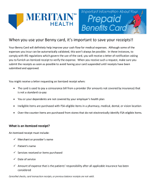 Fillable Online case When you use your Benny card, its important to ...