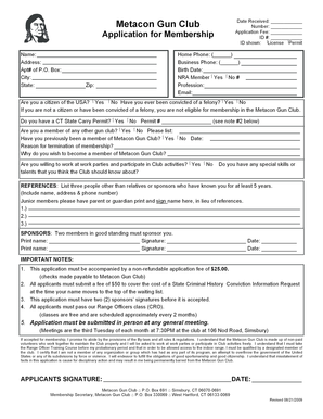 Fillable Online Metacon Application - Metacon Gun Club Fax Email Print ...