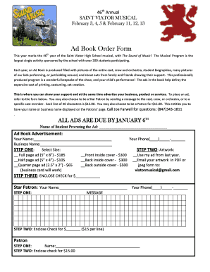 Fillable Online Ad Book Order Form - Saint Viator High School Fax Email ...