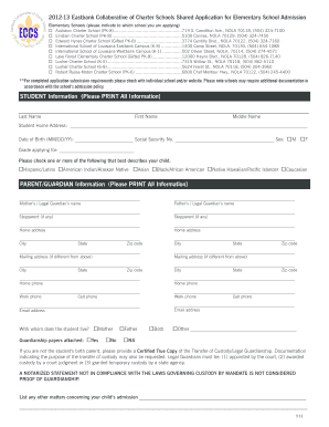 Fillable Online isl-edu 2012-13 Eastbank Collaborative of Charter ...