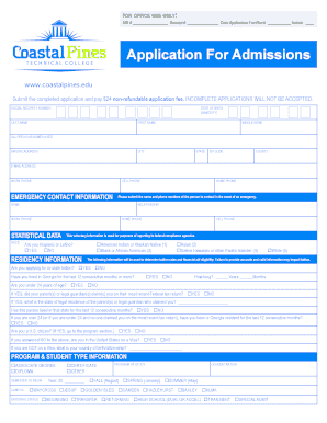 Fillable Online coastalpines Download the Admissions Application (PDF) - Altamaha Technical ...