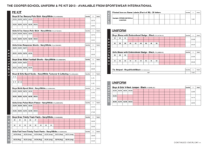 Fillable Online cooper oxon sch Cooper School 2013 Order Form - The ...