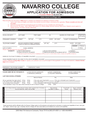 Apply Now - Navarro College - Navarrocollege - Fill and Sign Printable ...