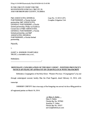 Fillable Online Filing # 11141909 Electronically Filed 03/10/2014 01:53 ...