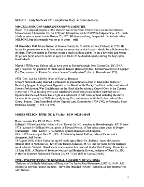 Fillable Online NELSON MOSES Timeline - Nelson DNA Project Fax Email ...