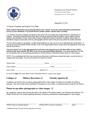 Fillable Online rcsdk12 Opt Out Form and Parent Letter - Rochester City ...