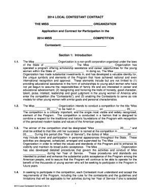 Fillable Online grandforkspageants Contestant Contract - Miss amp Teen ...