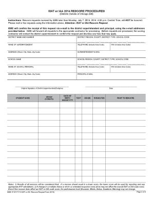 Fillable Online isbe 37-81 FY14 ISAT or IAA Rescore Request Form ...