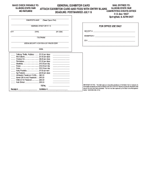 Fillable Online agr state il Gen Exhibitor Card.indd Fax Email Print - pdfFiller