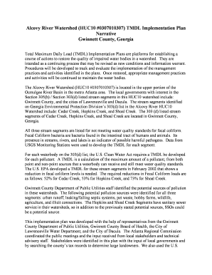 Fillable Online Alcovy River Watershed (HUC10 #0307010307) TMDL ... Fax ...