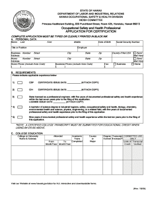 Fillable Online HAWAII OCCUPATIONAL SAFETY & HEALTH DIVISION Fax Email ...