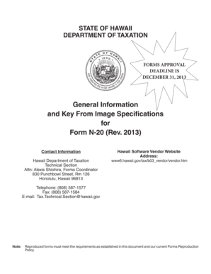 Fillable Online STATE OF HAWAII DEPARTMENT OF TAXATION FORMS APPROVAL ...