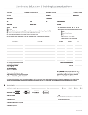 Fillable Online carrollcc Continuing Education & Training Registration Form - carrollcc Fax ...