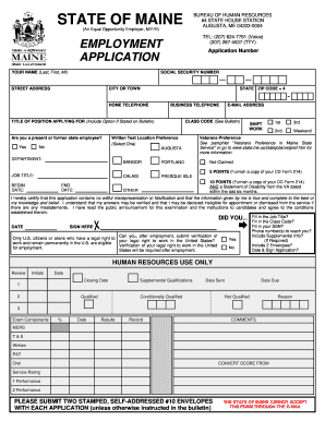 Bill Of Sale Form State Of Maine Employment Application Templates ...
