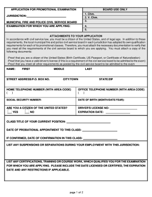 Fillable Online ose louisiana APPLICATION FOR PROMOTIONAL EXAMINATION ...