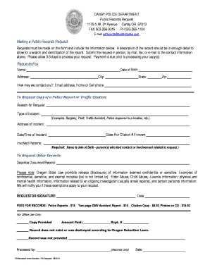 Fillable Online PPB Police Report Request Form 5-10 revised.doc Fax ...