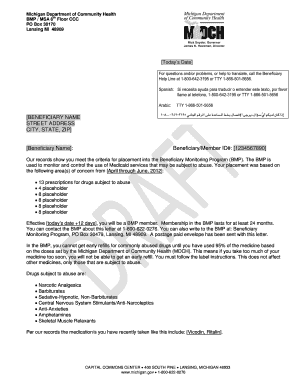 Fillable Online michigan Beneficiary Final Notification Letter Example ...