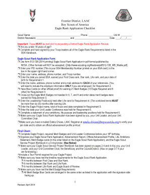 Fillable Online boyscoutsla New Eagle Rank Application Checklist - Boy ...
