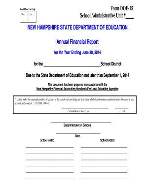 Fillable Online education nh Form DOE-25 - New Hampshire Department of ...