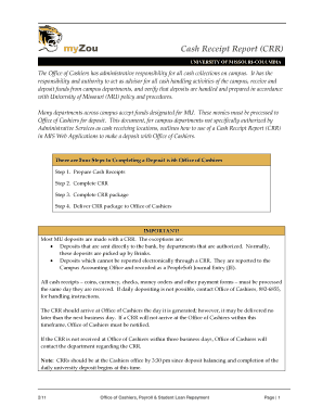 Fillable Online Cash Receipt Report (CRR) Fax Email Print - pdfFiller