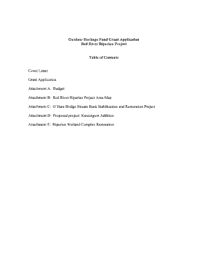 Fillable Online nd Cover Letter Grant Application Attachment A: Budget ...