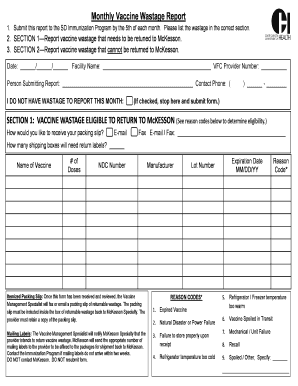 RETURN WASTAGE REPORT FORM - Doh Sd - Fill and Sign Printable Template ...