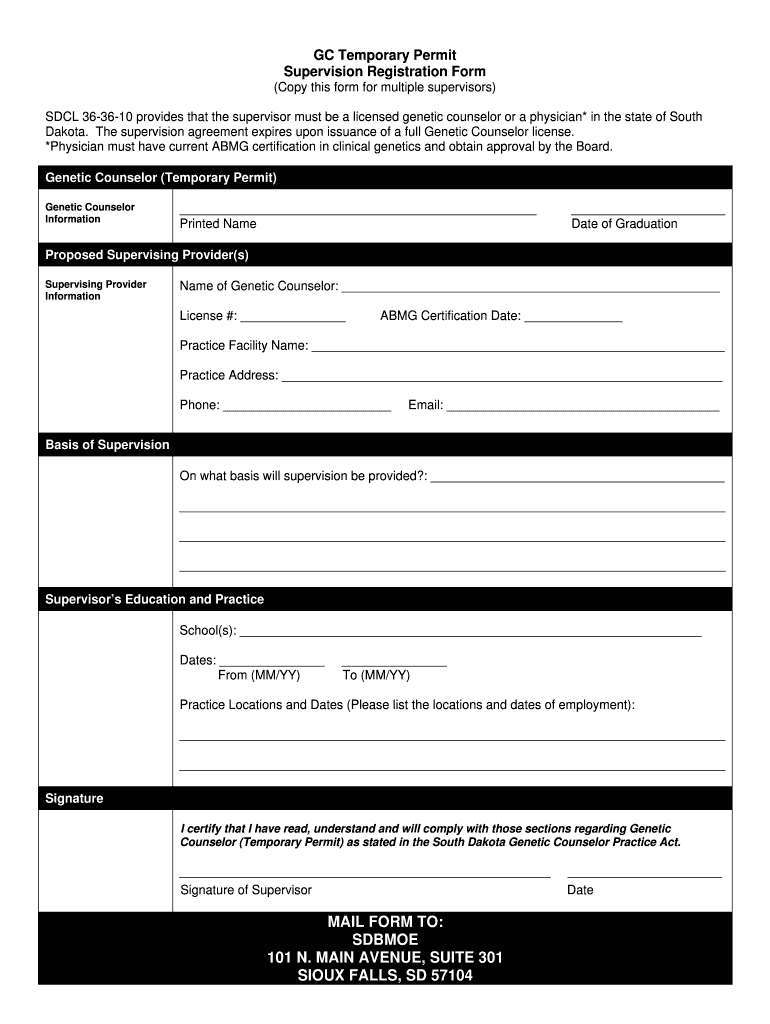 Fillable Online sdbmoe GC Temporary Permit Fax Email Print - pdfFiller