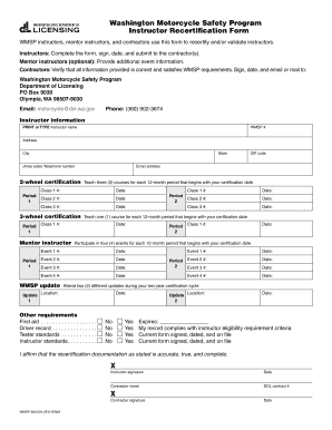 Fillable Online dol wa Instructor Recertification and Credential ...