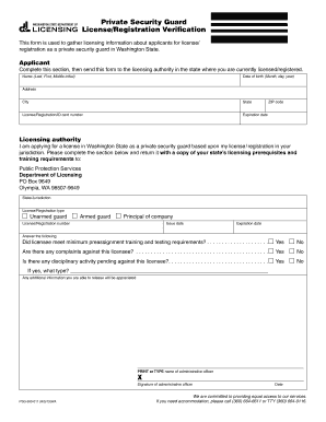 Fillable Online dol wa Private Security Guard License/Registration ...