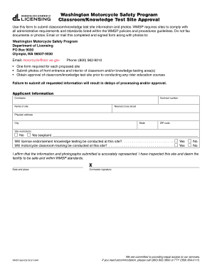 Fillable Online dol wa Classroom/Knowledge Test Site Approval form ...