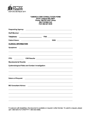 Fillable Online doh wa TB Consultation Form - doh wa Fax Email Print ...