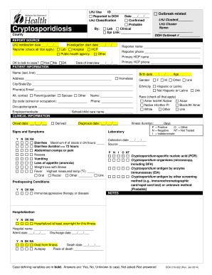 Fillable Online doh wa Disease Reporting Form For Cryptosporidiosis ...