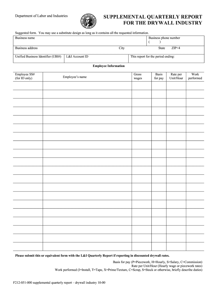 Report drywall quarterly: Fill out & sign online | DocHub
