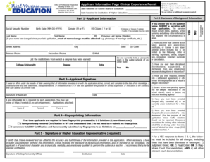 Fillable Online wvde state wv Applicant Information Page Clinical Experience Permit - wvde state ...