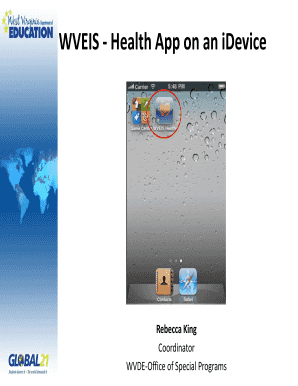 Fillable Online WVEIS - Health App on an iDevice Fax Email Print ...