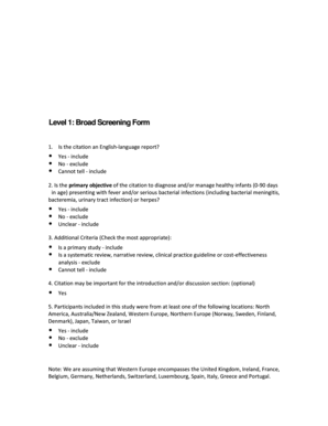 Fillable Online ncbi nlm nih Level 1 Broad Screening Form - ncbi nlm ...