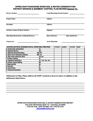 Fillable Online dawsoncounty Erosion & Sediment Control Plan Review ...