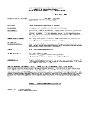 Fillable Online psal NEW YORK CITY DEPARTMENT OF EDUCATION DIVISION ...