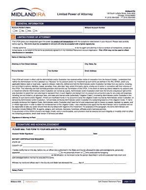 Fillable Online Limited Power of Attorney - Midland IRA Fax Email Print ...