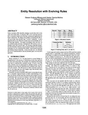 Fillable Online datasearch ruc edu Entity Resolution with Evolving ...