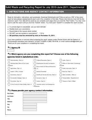 Fillable Online p2pays 2011 Recycling Report Form for Departments - NC ...