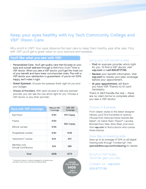 Fillable Online ivytech VSP Vision Care - ivytech Fax Email Print - pdfFiller