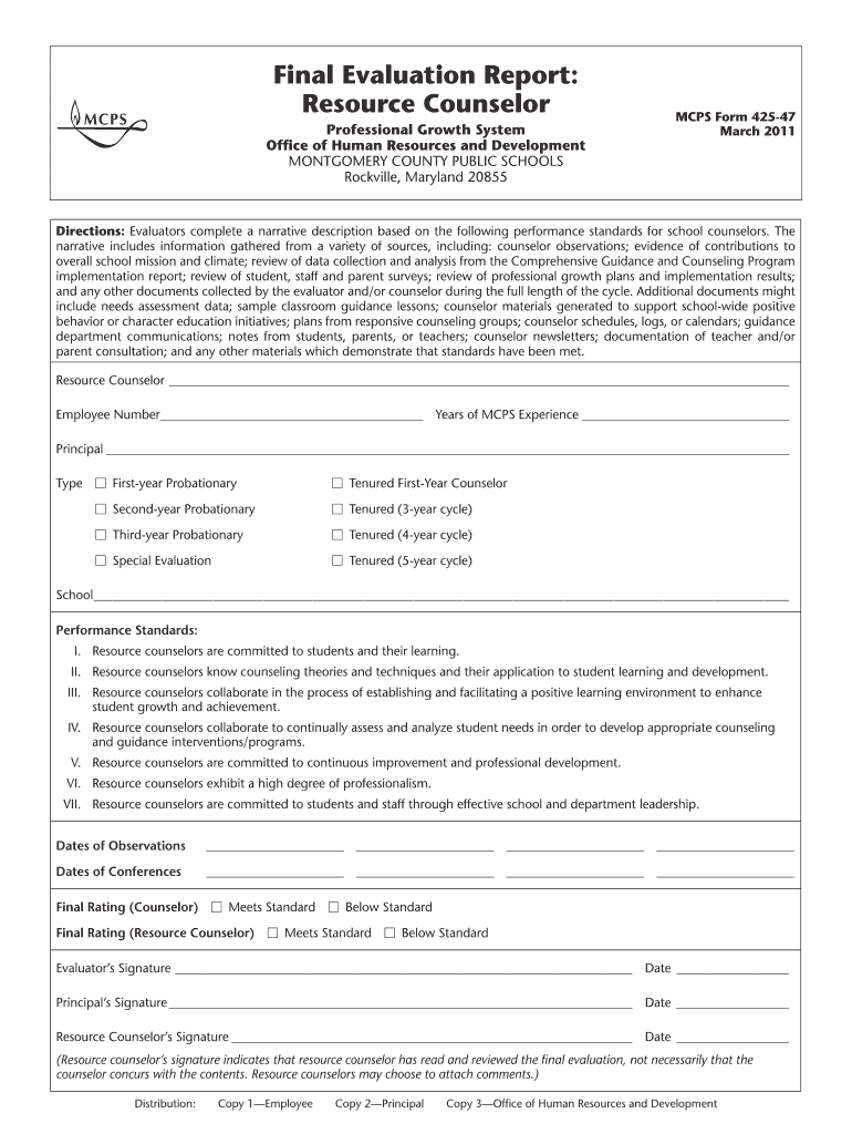 Fillable Online mcps k12 md Resource Counselor - Montgomery County ...