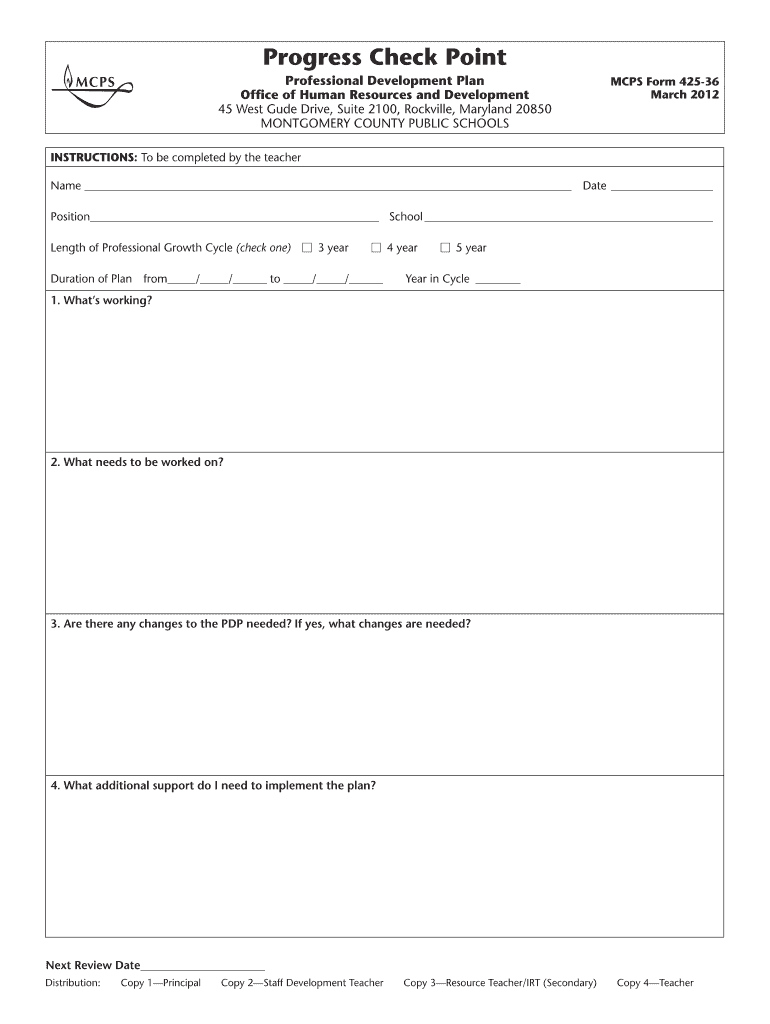 Fillable Online mcps k12 md Progress Check Point - Montgomery County ...