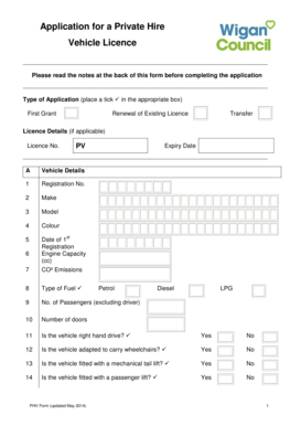 Fillable Online Apply for a private hire vehicle licence. Apply for a ...