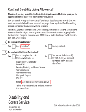 Fillable Online fibrotrust Can I get Disability Living Allowance? Fax ...