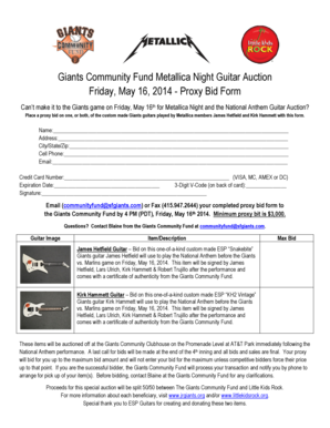 Fillable Online Proxy Bid Form - San Francisco Giants Fax Email Print ...