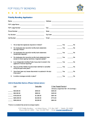 Fillable Online About the Fidelity Insurance Program Underwritten By ...